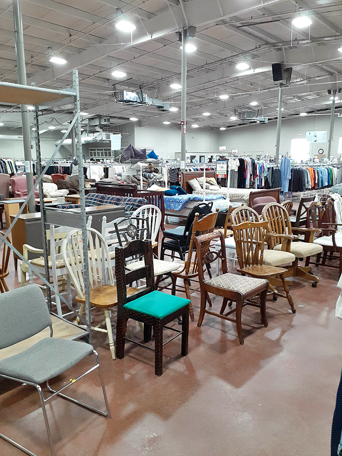 Chair-apalooza! The furniture section offers enough seating options to host the neighborhood block party in unexpected style.