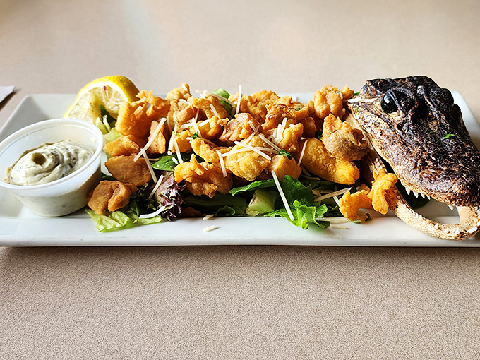 Gator bites: When Florida decides to turn the tables on its local wildlife. Crispy, tender, and a conversation starter all on one plate.