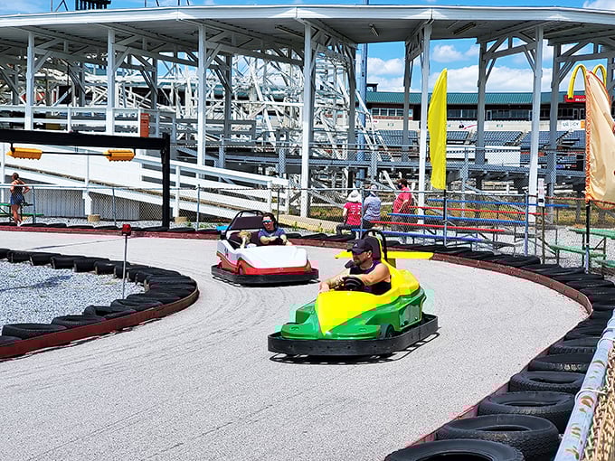 Family fun doesn't have to break the bank at Lakemont Park. These go-karts provide the perfect excuse for grandparents to channel their inner Mario Andretti while the kids look on in amusement.
