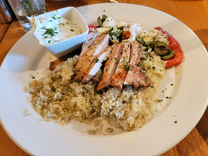 Greek chicken bringing Mediterranean vacation vibes to your Virginia morning&mdash;who says breakfast can't transport you somewhere special?