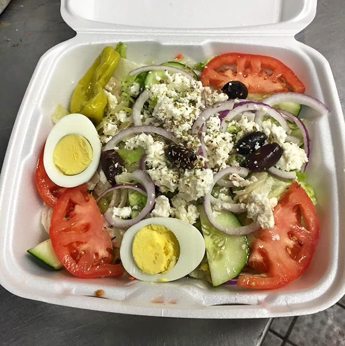 A Greek salad that brings Mediterranean sunshine to Ohio &ndash; complete with generous feta crumbles that make counting calories a crime.