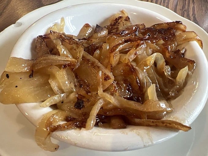 These caramelized onions aren't just a side dish—they're the supporting actor that steals the scene. Sweet, savory, and unapologetically simple.