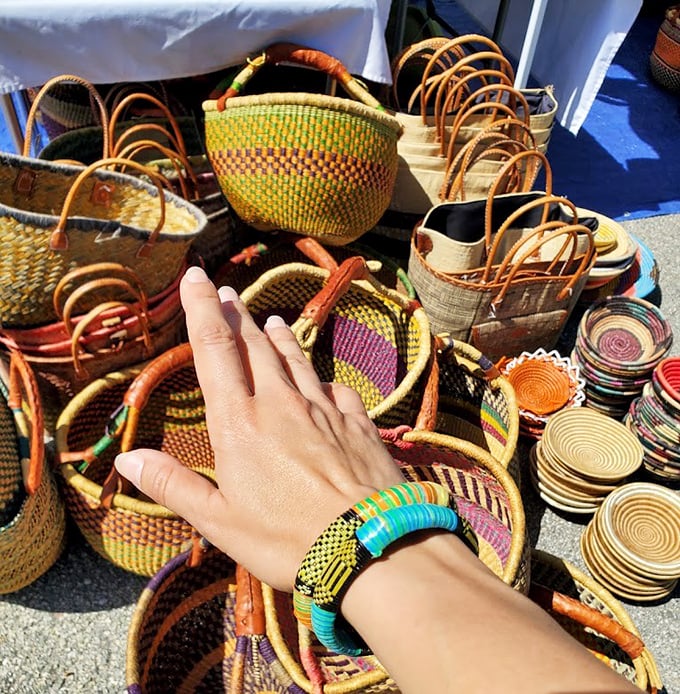 Woven wonders! These handcrafted baskets carry both your farmers market haul and centuries of artisanal tradition.