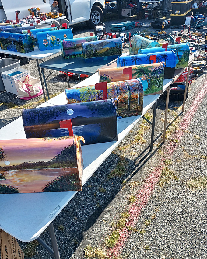 Who knew mailboxes could be canvases? These hand-painted beauties transform the mundane daily ritual of collecting bills into a moment of joy.