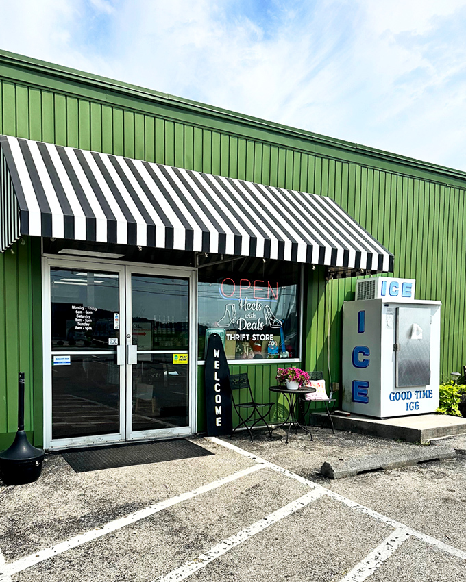 This vibrant green thrift shop proves that in Littlestown, sustainability comes with a side of style and a refreshing cup of coffee.