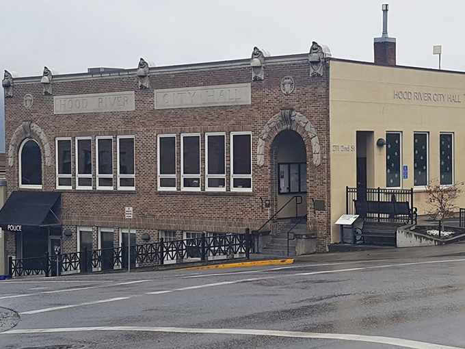 Hood River City Hall's brick facade has witnessed decades of town meetings, community celebrations, and probably a few heated parking ticket disputes.