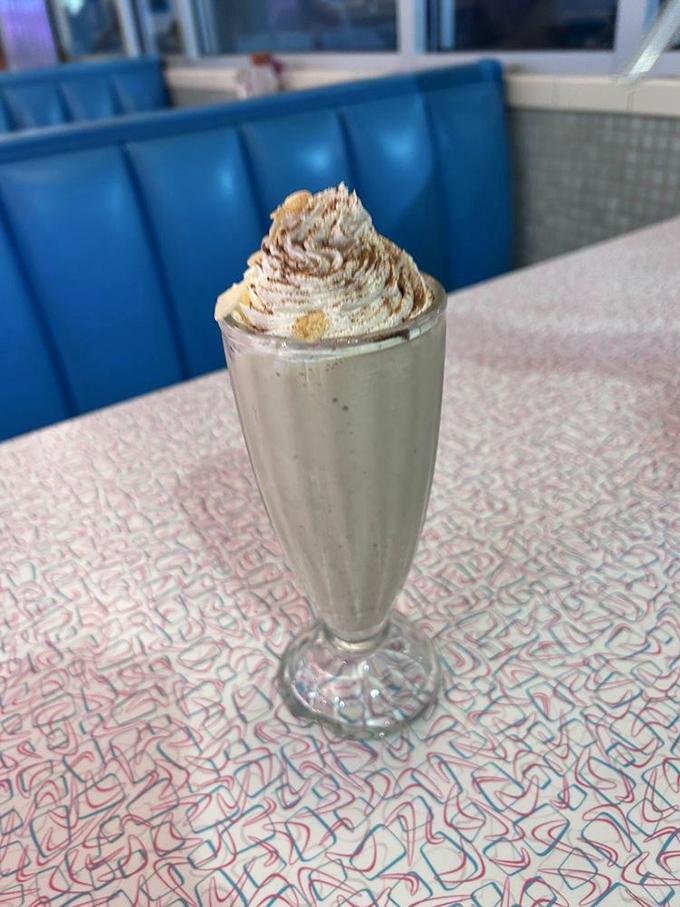 That milkshake isn't just thick&mdash;it's contemplating a career as soft-serve. The perfect companion for people-watching through those big diner windows.