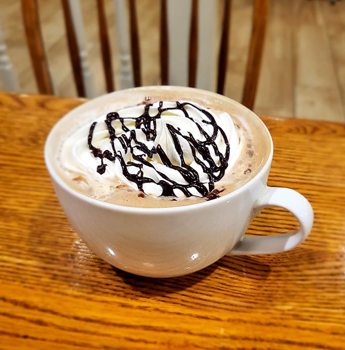 Hot chocolate that doesn't just warm your hands but hugs your soul&mdash;complete with a chocolate drizzle signature that says "You deserve this."