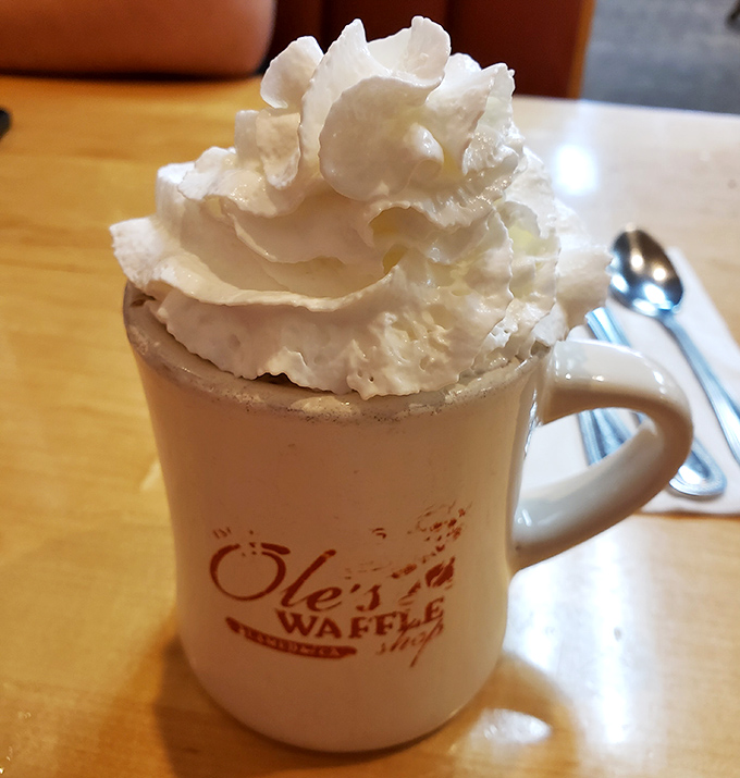 Hot chocolate that doesn't mess around&mdash;topped with a whipped cream mountain that would make the Swiss Alps jealous.