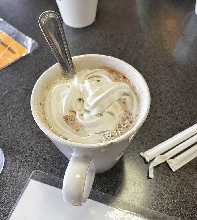 Coffee crowned with whipped cream&mdash;because sometimes Monday mornings require more than just caffeine to face the world.