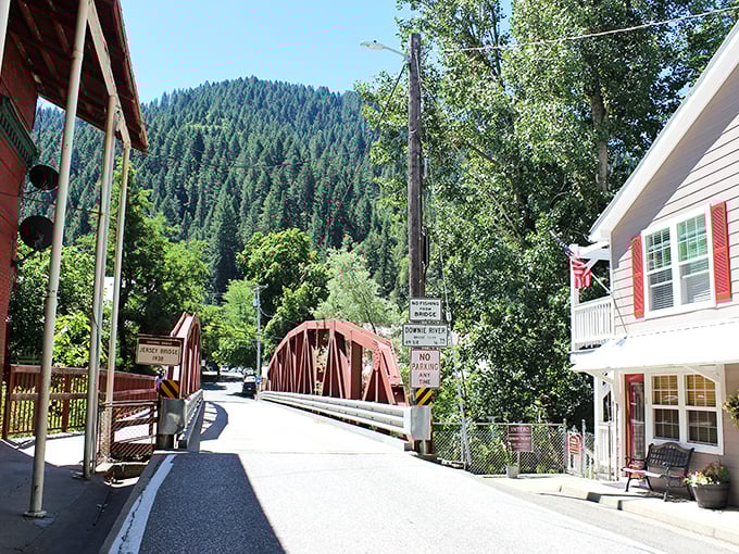 Cross this bridge and enter a simpler time. The Jersey Bridge connects more than just riverbanks&mdash;it links present-day visitors to gold rush history.