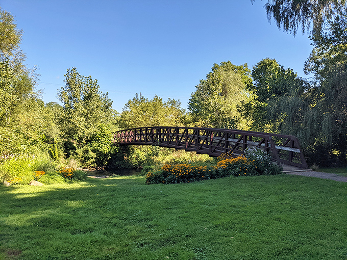 Ketchum Park's footbridge invites you to cross over to a simpler time, where wildflowers and quiet paths replace smartphone notifications.