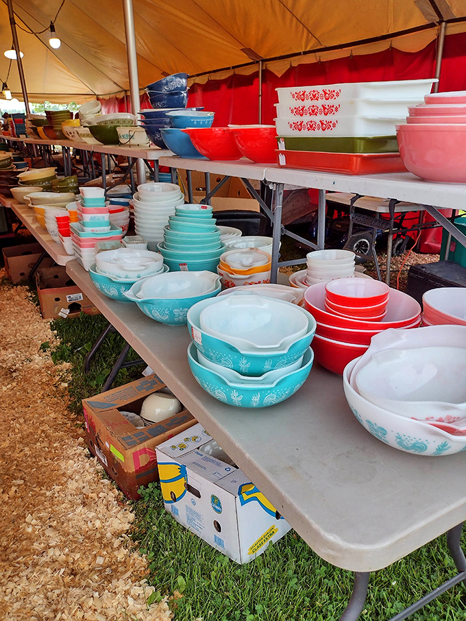 Pyrex paradise! These colorful vintage bowls aren't just kitchenware—they're time machines to grandmother's kitchen and Sunday dinners of decades past.