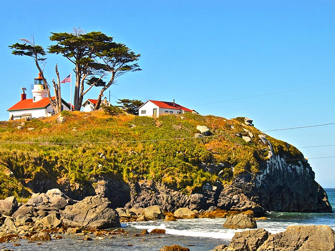 Battery Point Lighthouse stands sentinel on its rocky perch, accessible only at low tide &ndash; nature's way of creating exclusivity without the price tag.