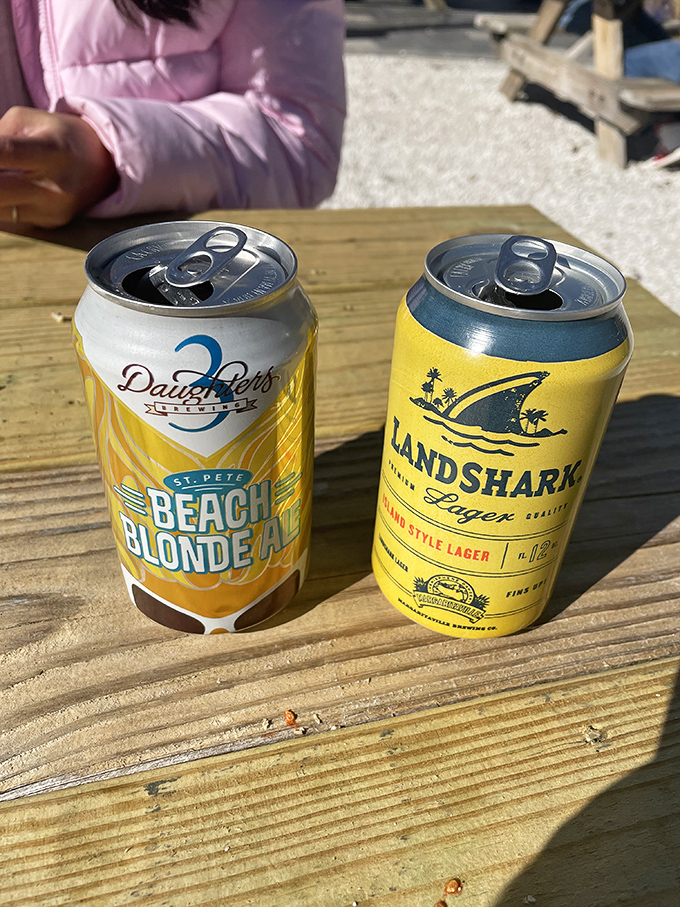 Nothing complements Florida seafood quite like local craft brews. These cans aren't just beverages; they're liquid sunshine in aluminum packaging.