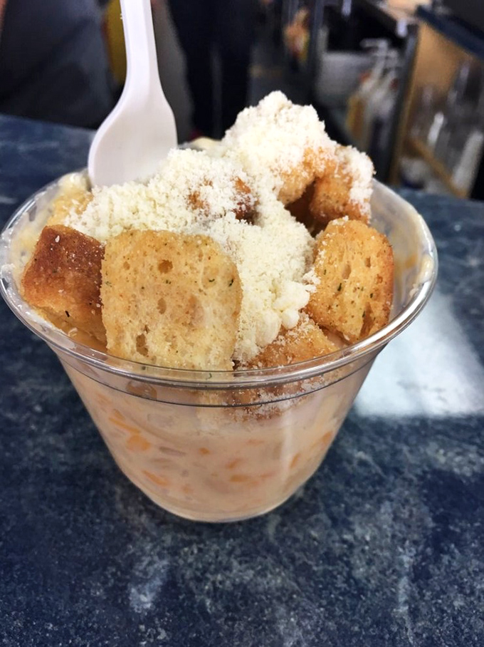 Mac and cheese meets hot dog in this comfort food summit. It's like your childhood and adulthood decided to become best friends.