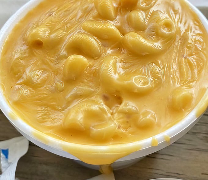 Mac and cheese so creamy it should be classified as a liquid asset. The kind of side dish that frequently gets promoted to main event.