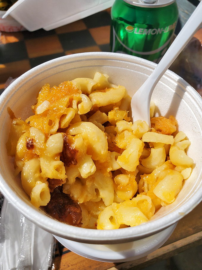 Mac and cheese that doesn't hide in the shadow of the meats. This creamy, cheesy side dish demands—and deserves—attention of its own.