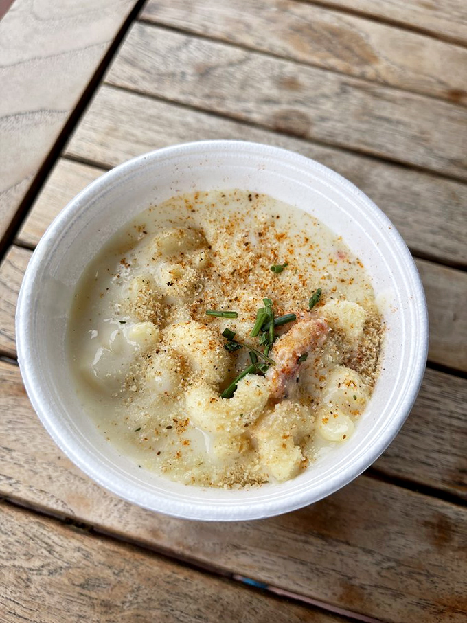 New England clam chowder that holds its own&mdash;thick and hearty without being gloppy, making even Bostonians nod in approval.
