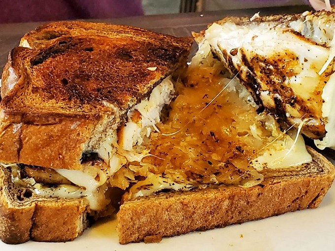 This grilled cheese isn't playing around. Toasted to golden perfection with melty cheese oozing from every edge&mdash;comfort food elevated to an art form.