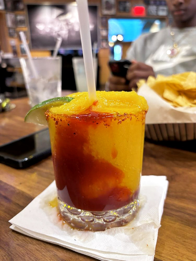 This mango margarita brings tropical vacation vibes to your table without the airline ticket hassles.