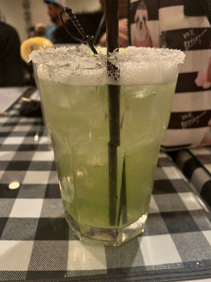 A perfectly crafted margarita with a salt rim that signals the start of a truly memorable dining experience.