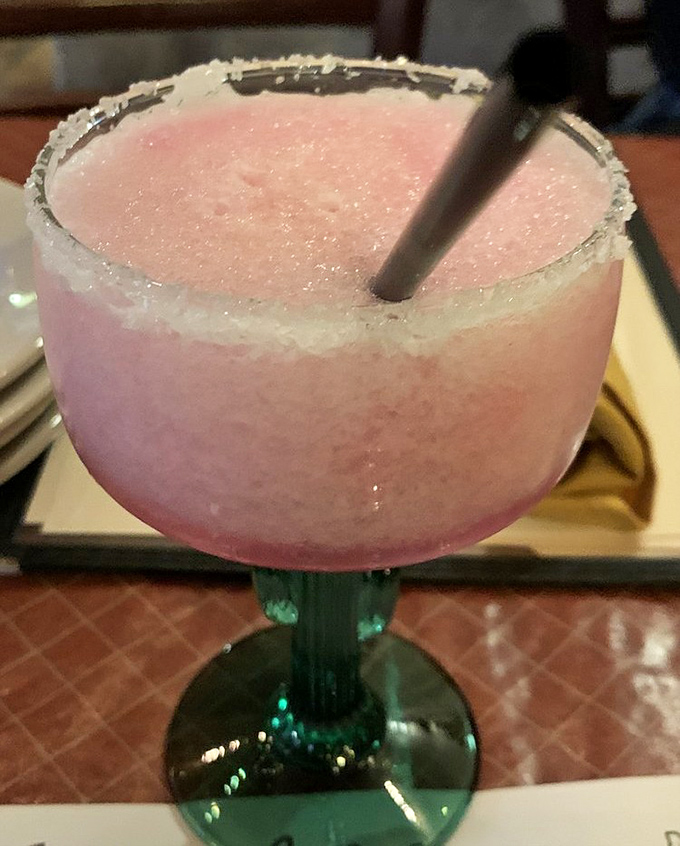 The prickly pear margarita&mdash;Arizona in a glass, with a salt rim that's like the desert meeting the sea in delicious harmony.