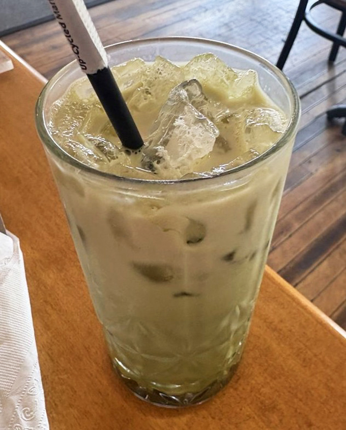 This matcha latte isn't just a drink&mdash;it's a moment of zen in a glass, offering both caffeine clarity and Instagram-worthy aesthetics. 