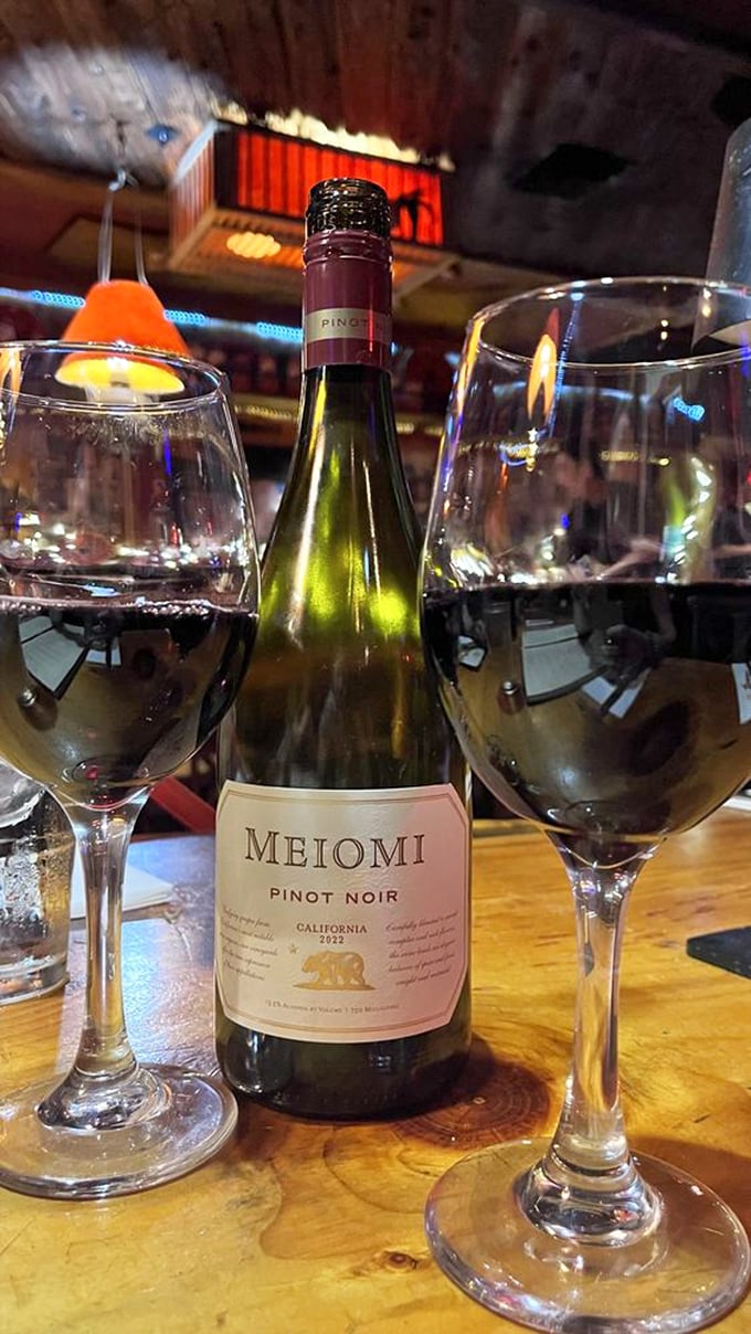 Meiomi wine pairs beautifully with dinner, elevating every bite like a sophisticated dance partner would.
