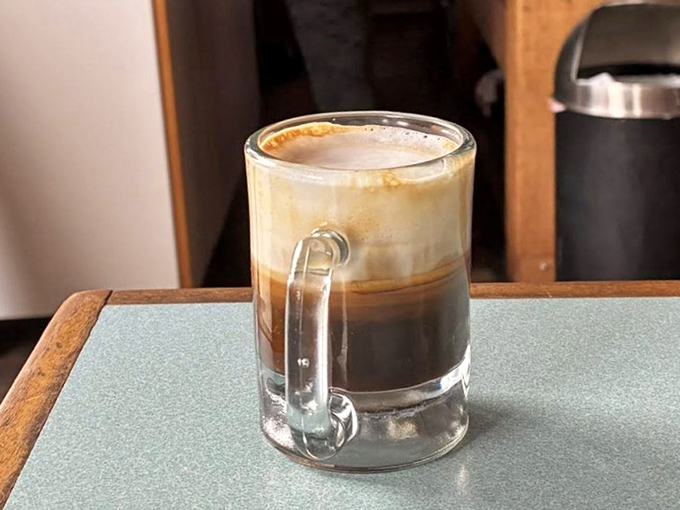 That espresso isn't just coffee; it's liquid motivation layered beautifully in glass&mdash;the kind of craftsmanship that makes mornings worthwhile.