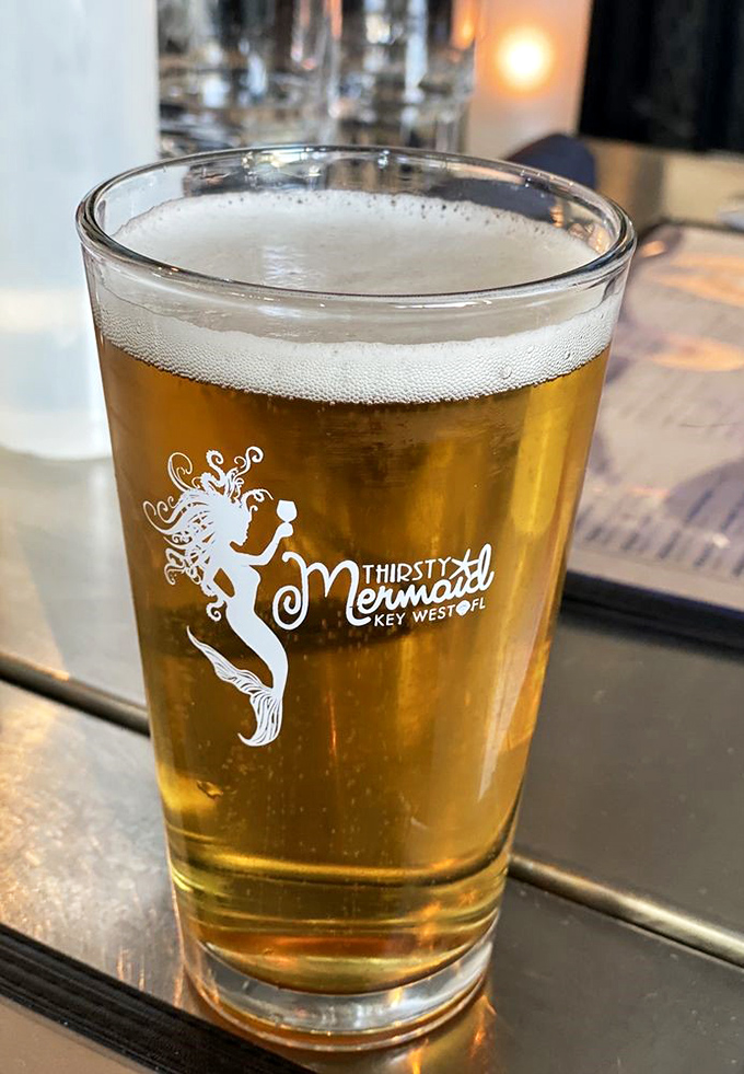 The house lager comes with its own mermaid guarantee. Cold, crisp, and sporting the perfect head &ndash; like the ocean in a glass.