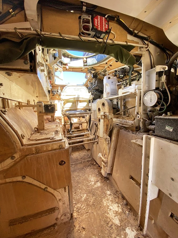 Inside the belly of the beast, where buttons and levers await your command.