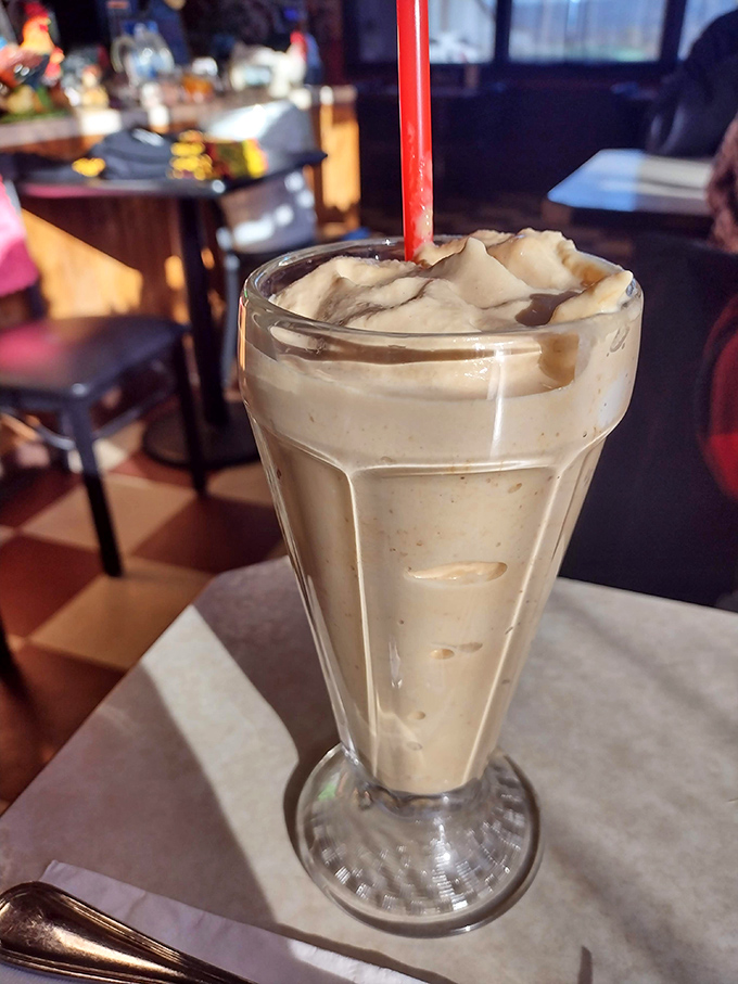 A milkshake so thick you'll get an arm workout with your dessert. Worth every calorie and the brain freeze that follows.