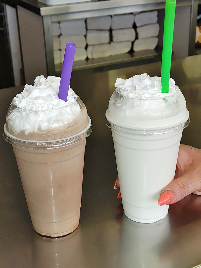 Milkshakes thick enough to require serious straw commitment, topped with clouds of whipped cream. Your diet plan just called &ndash; it's taking the day off.