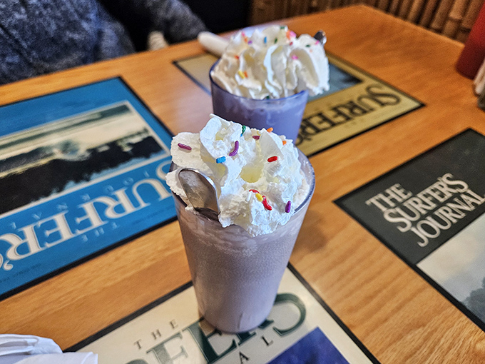 Milkshakes with sprinkles and whipped cream mountains&mdash;proof that sometimes the best breakfast is actually dessert in disguise.