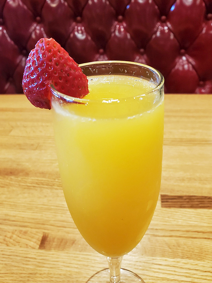 That mimosa sparkles with the promise of turning any morning into a subtle celebration.