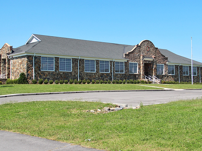 This handsome stone building houses more than classrooms—it's where community traditions and Friday night football loyalties are born.