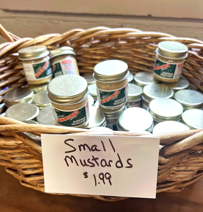 The mustard basket &ndash; because what's a great pretzel without its perfect tangy partner? These little jars hold big flavor.