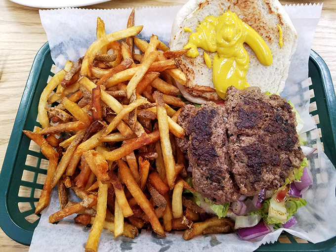 This burger comes with fries that could double as kindling &ndash; crispy, golden, and absolutely irresistible.