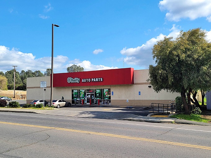 Even practical errands feel more pleasant when you're running them in lake country. Blue skies make even auto parts shopping feel optimistic.