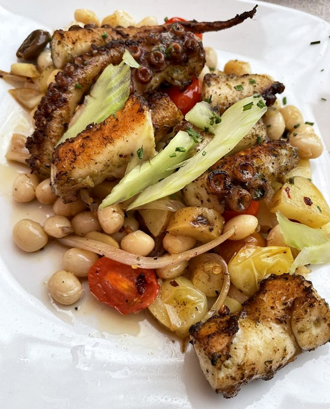 This octopus salad isn't just food&mdash;it's Mediterranean poetry on a plate. The beans and vegetables create a perfect supporting cast.