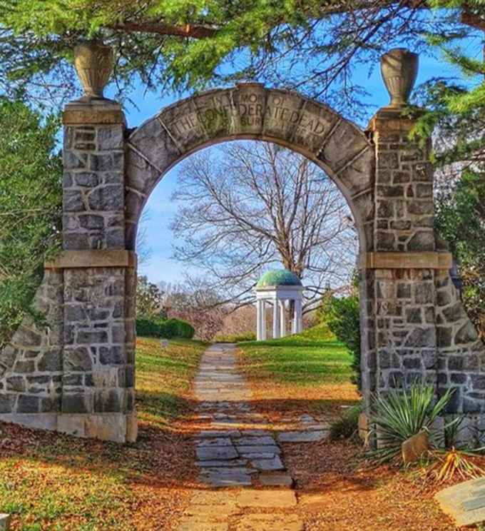 Victorian monuments and peaceful pathways create a serene journey through Lynchburg's storied past.