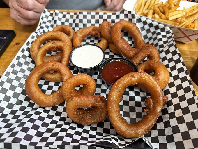 These onion rings aren't just side dishes&mdash;they're golden halos of crispy perfection that deserve their own moment of silent appreciation.
