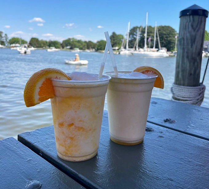 Orange Crushes with a view: Maryland's unofficial summer cocktail pairs perfectly with boat-watching and the gentle sound of water lapping against the dock.