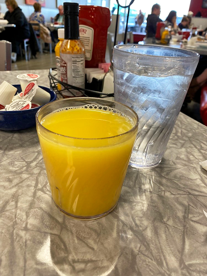 Liquid sunshine in a glass! This fresh-squeezed orange juice is the morning equivalent of finding an extra $20 in your pocket.