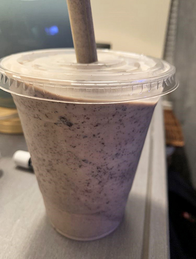 This isn't just a milkshake—it's dessert with a straw, childhood nostalgia in liquid form, and tomorrow's extra gym time all in one frosty cup.