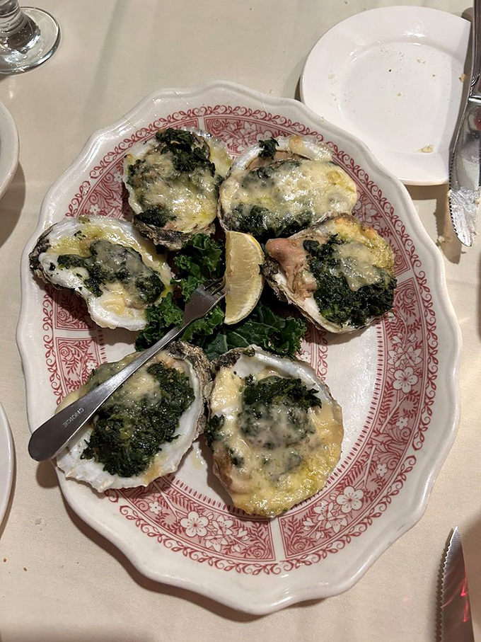 These aren't just oysters&mdash;they're little boats of happiness, sailing on a sea of spinach and cheese toward your eager taste buds. 