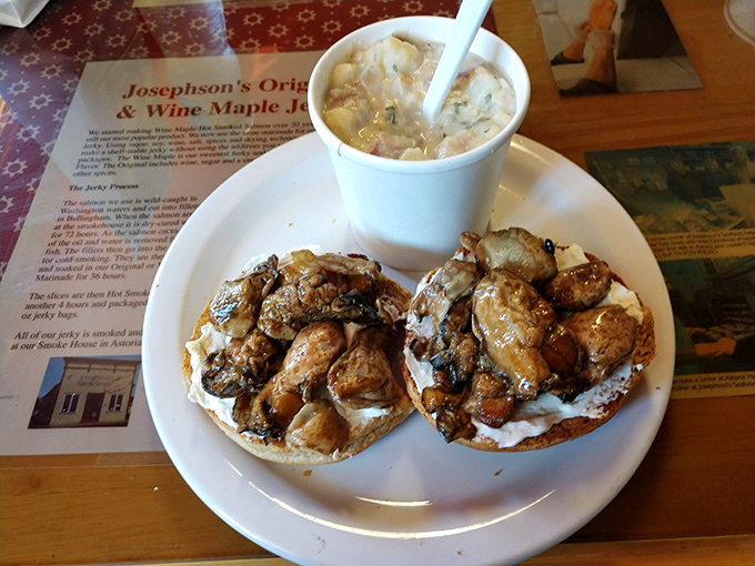 These oyster-topped bagels aren't just breakfast&mdash;they're an edible maritime adventure that would make Poseidon himself skip his protein shake.
