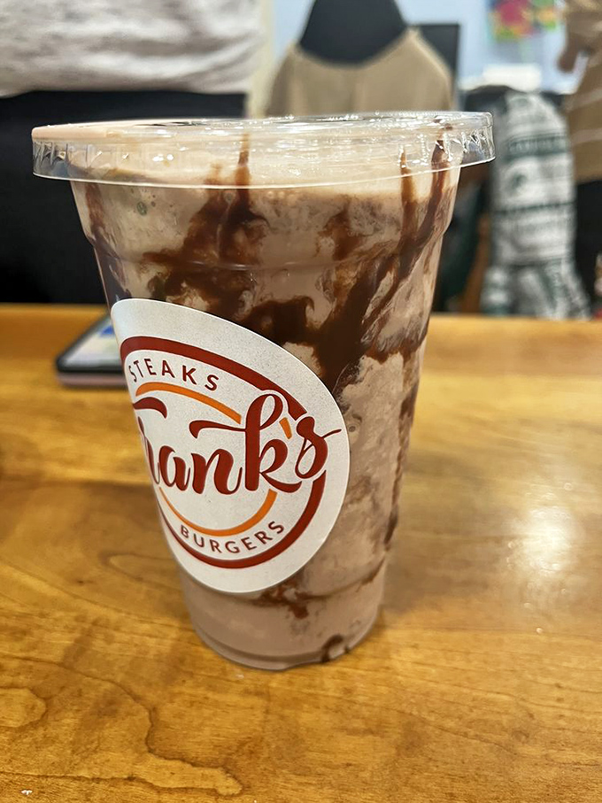 Dessert and beverage in one glorious cup. This chocolate-swirled milkshake makes a compelling argument against sharing.