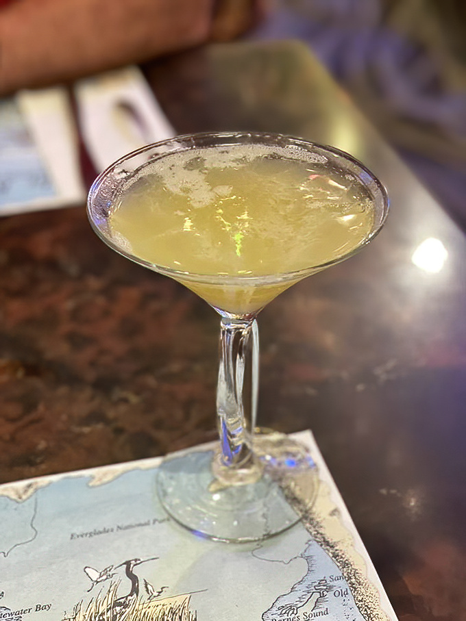This isn't just any martini—it's liquid Florida sunshine in a glass, served with a side of vacation vibes.